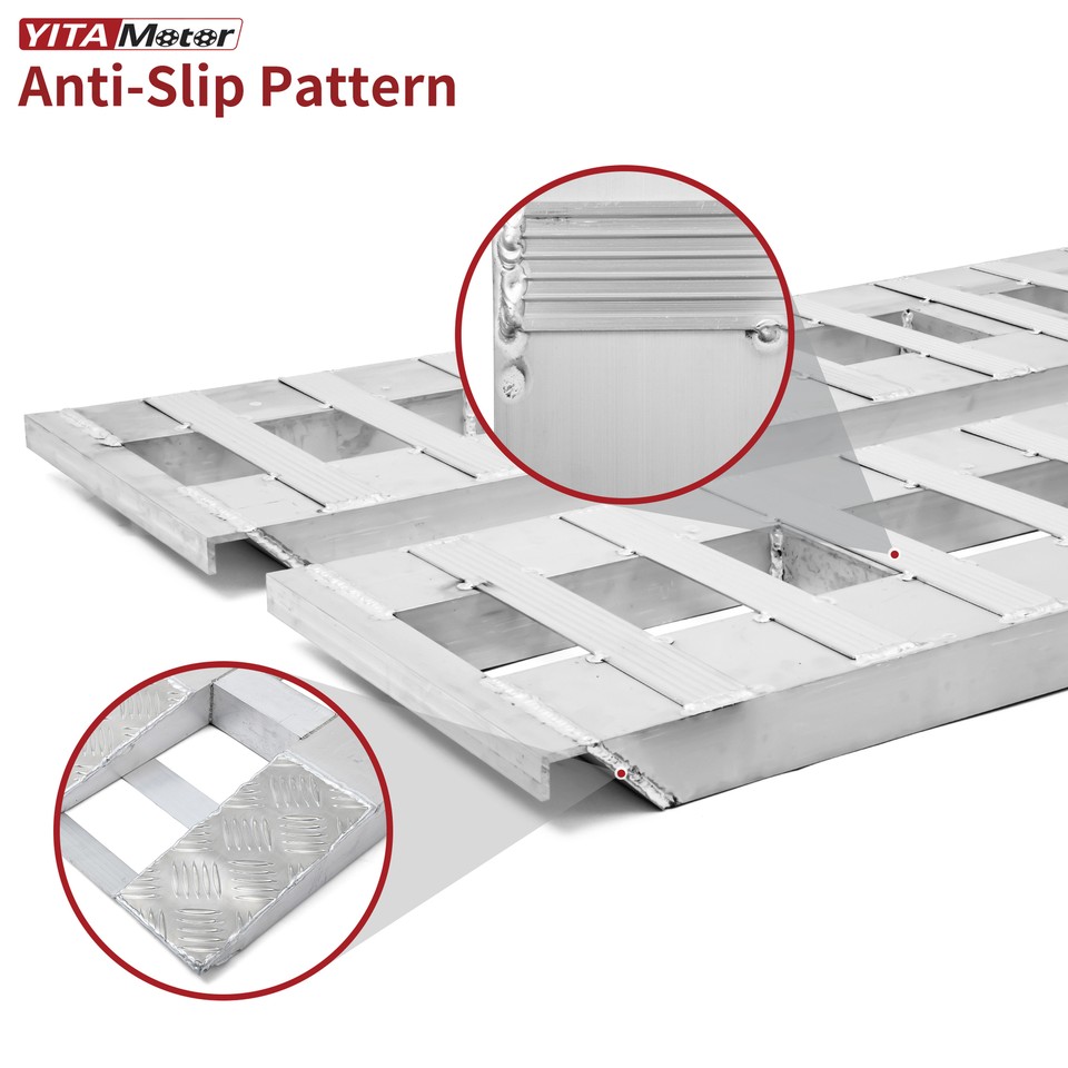 72''x15'' 6FT Aluminum Trailer Ramps 6000LBS Car Trailer Truck Hook End ...