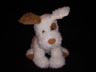 Barnes & Noble Plush Stuffed Terrier Dog NOBLE Cream Ivory White Brown ...