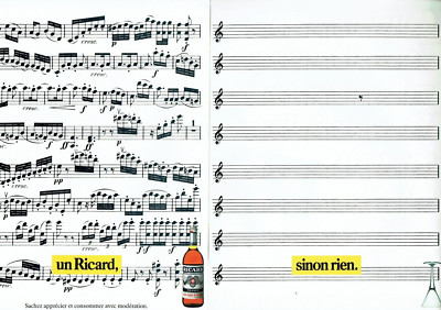 publicité Advertising 0323 1990 Ricard apéritif sinon rien 2 pages | eBay