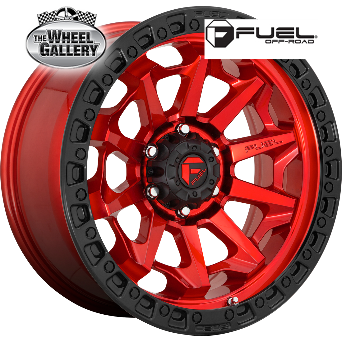 FUEL D695 COVERT 17x9 5/150 CANDY RED BLACK BEAD RING Set of Alloy ...