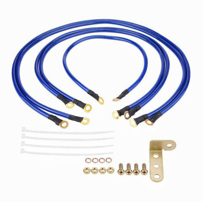 Car Battery Earth Ground Wire Cable Kit 60cm/80cm/100cm Improve Audio ...
