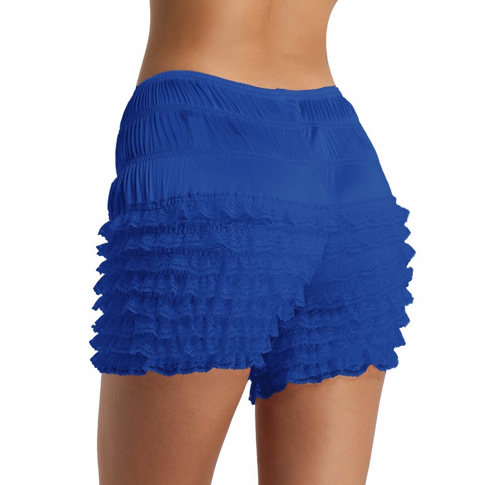 Womens Tiered Ruffle Lace Bloomers Panties Pettipants Boyshorts Rhumba ...