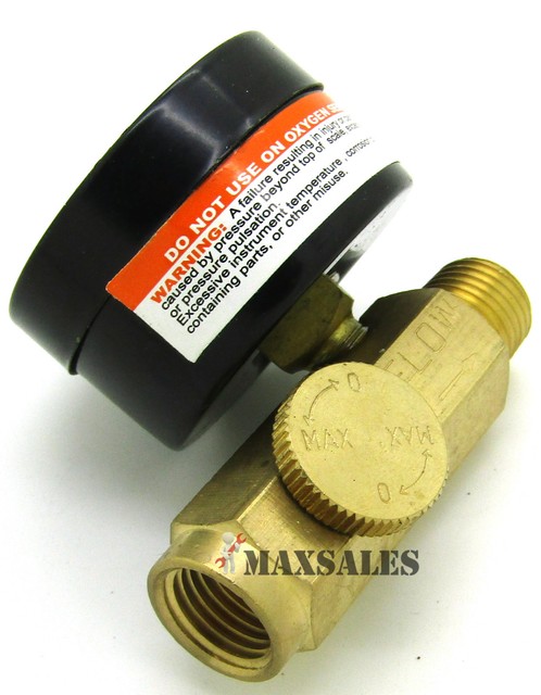 2 PC Inline Air Pressure Regulator With Gauge Solid Brass Construction ...