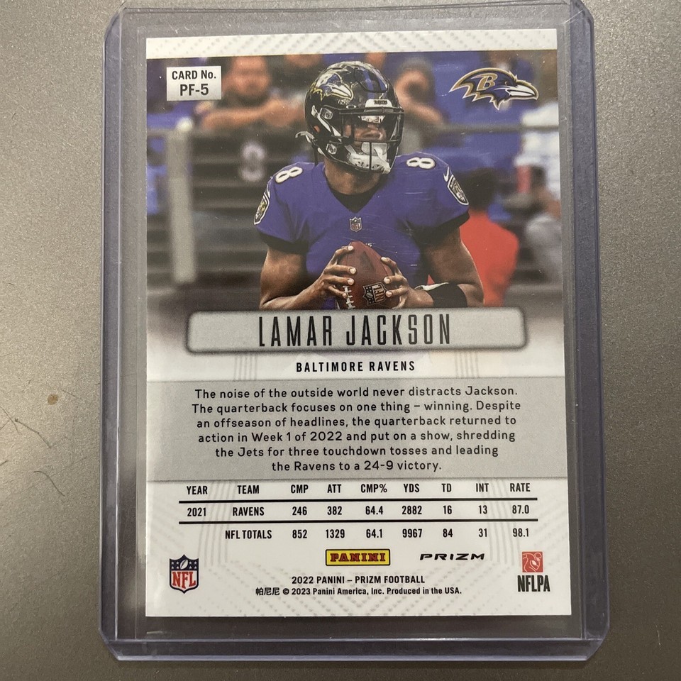 2022 Panini Prizm Football Lamar Jackson Prizm Flashback Silver SP ...