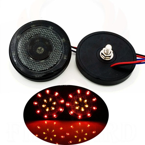 2X 2-Color Red&Amber Smoke Lens Motorcycle 15LED Reflectors Taillights ...