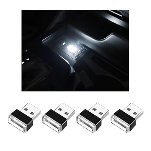 4 PCS USB LED Car Interior Atmosphere Lamp, Portable Mini LED Night ...