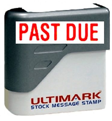 PAST DUE stamp text on Ultimark Pre-inked Message Stamp with Red Ink | eBay