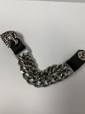 Vest Extenders Black Chain EAGLE HEAD Biker Double Chain Clips ...