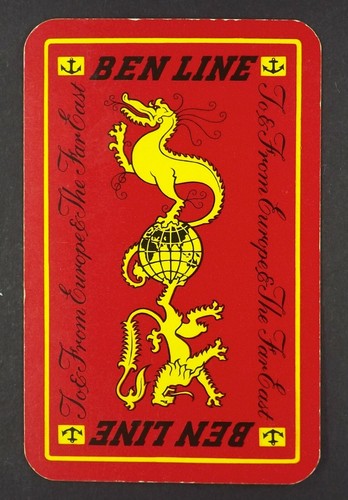 1 x playing card single Ben Line Europe to Far East Shipping Singapore ...