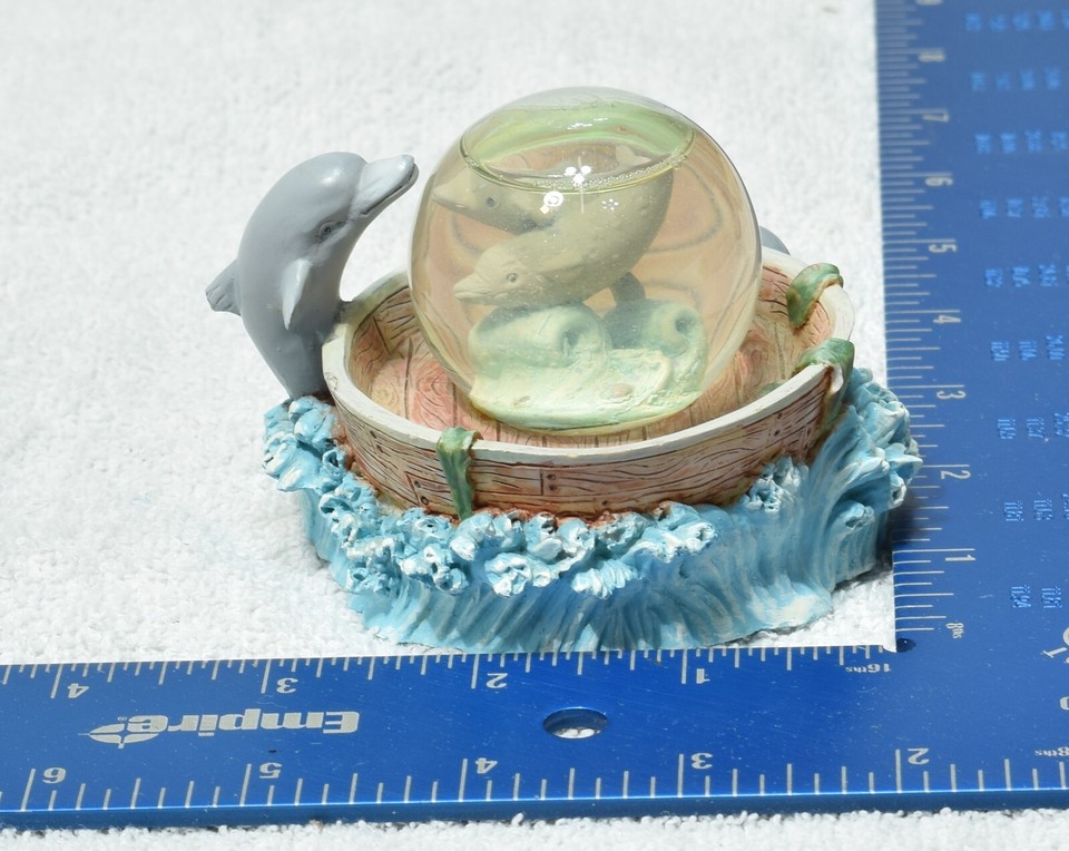 Dolphin Glitter Snow Globe, 4 Dolphins. 2 dolphins inside globe, 2 out | eBay