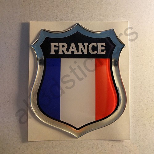 Sticker France Emblem 3D Resin Domed Gel France Flag Vinyl Decal Car ...
