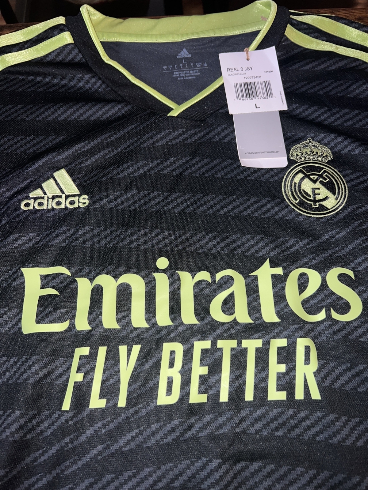 Real Madrid Third Football Shirt Blk 2022/2023 Jersey HI1656 Adidas ...