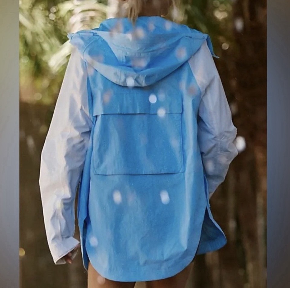 FREE PEOPLE MOVEMENT Singin' In The Rain Blue Color Block Oversized ...