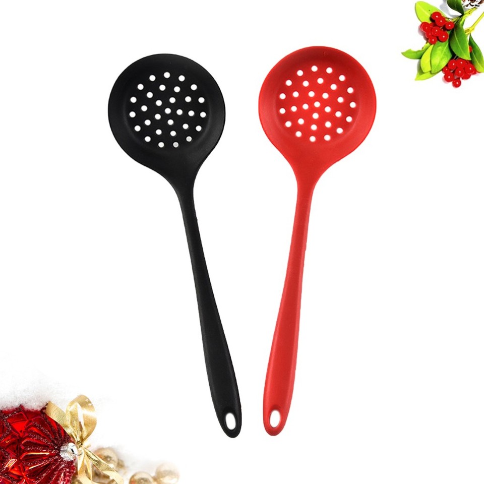 2 PCS Silicone Colander Hot Pot Strainer Spoon Kitchen Spoons for ...