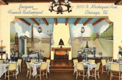 Postcard Linen IL Jacques French Restaurant Michigan Ave Chicago ...