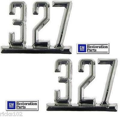 Chevy 327 Fender Emblems WITH NUTS *Licensed GM Restoration Part *(NEW ...