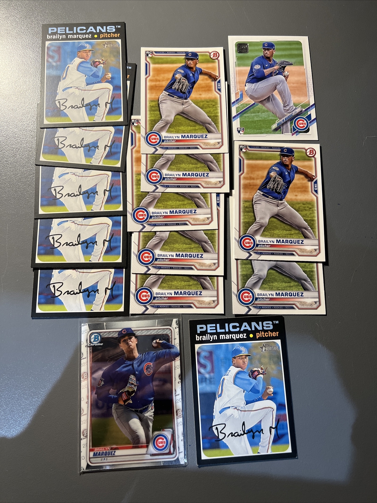 (15) Brailyn Marquez Cubs Card Lot 2020 Heritage 2021 Topps Bowman 65 ...