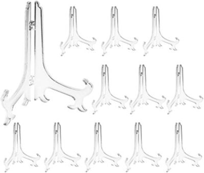 12 Pack 3Inch Clear Acrylic Plate Holder Display Stand for Home Table ...