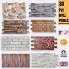 Stone Brick Effect PVC Plastic Wall Covering Panels Decorative Cladding ...