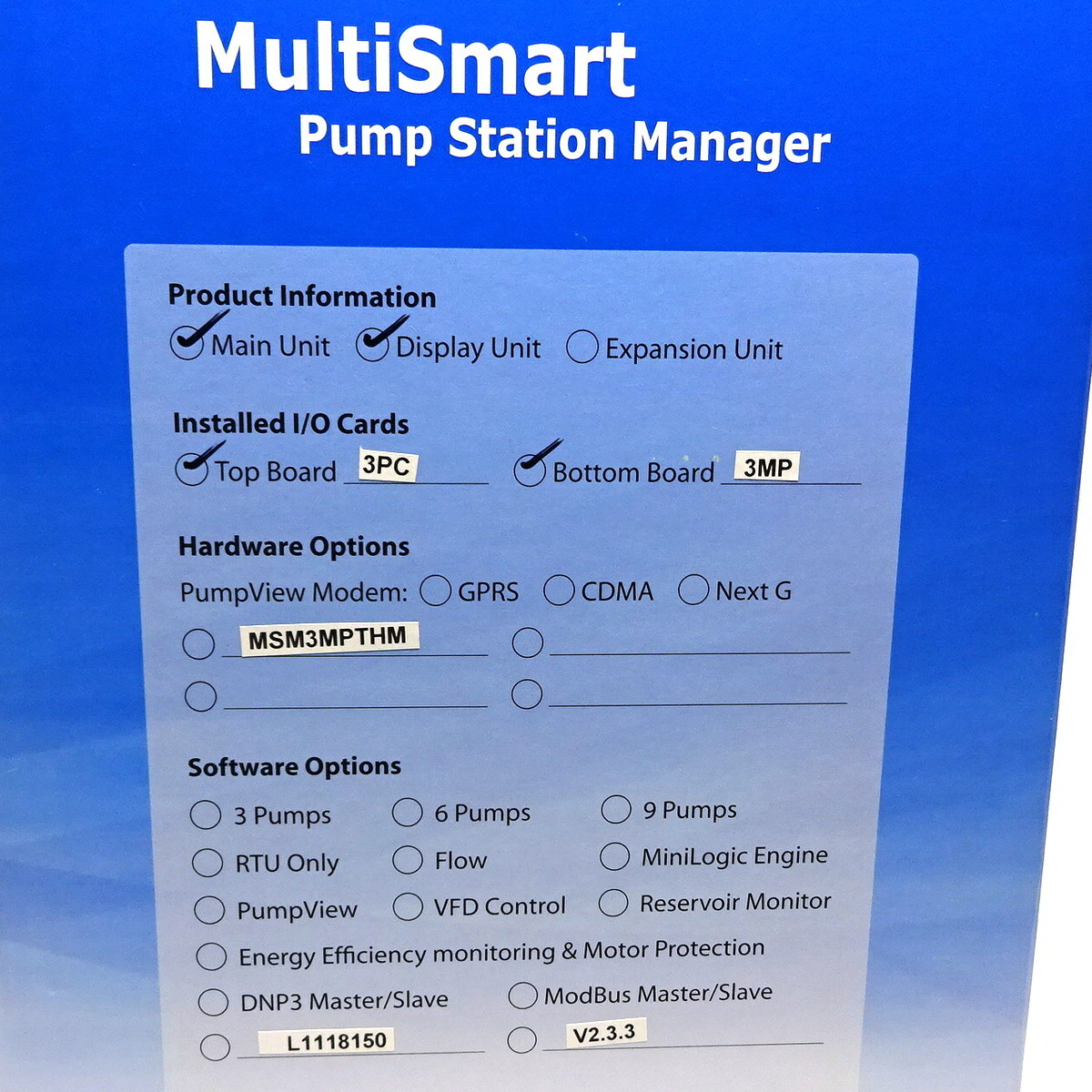 Pump Station Manager MSM3MPTHM MultiTrode Main Unit + Display Unit ...