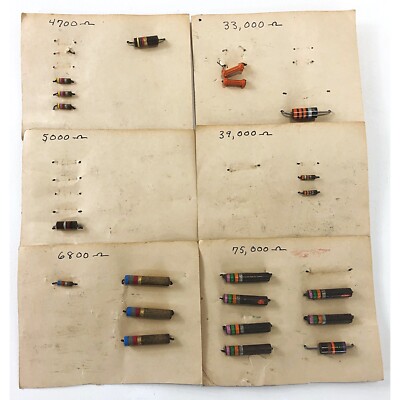 Lot of Vintage RESISTORS and CAPACITORS Numbered For Identification | eBay