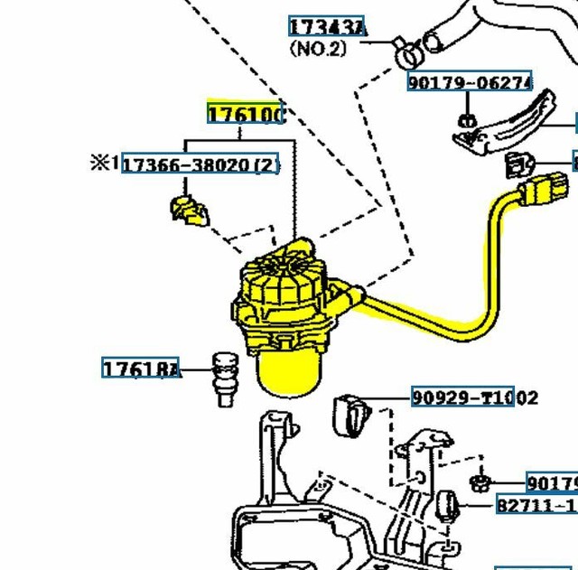 17610-0s030 Toyota Pump ASSY Air 176100S030 Genuine OEM for sale online ...