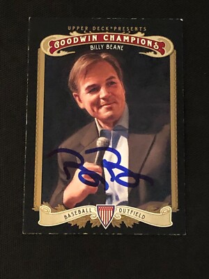 BILLY BEANE 2012 UD GOODWIN CHAMPIONS SIGNED AUTOGRAPHED CARD #15 ...
