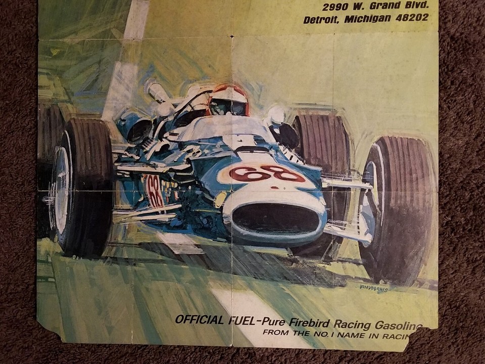 1968 Inaugural Race Michigan International Speedway POSTER 22x34 1st ...