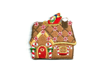 Gingerbread House - Christmas - Sleigh - Embroidered Iron On Patch ...