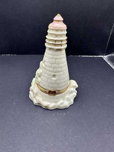 Lenox "Light in the Harbor" Lighthouse Porcelain Treasure Box & Charm ...