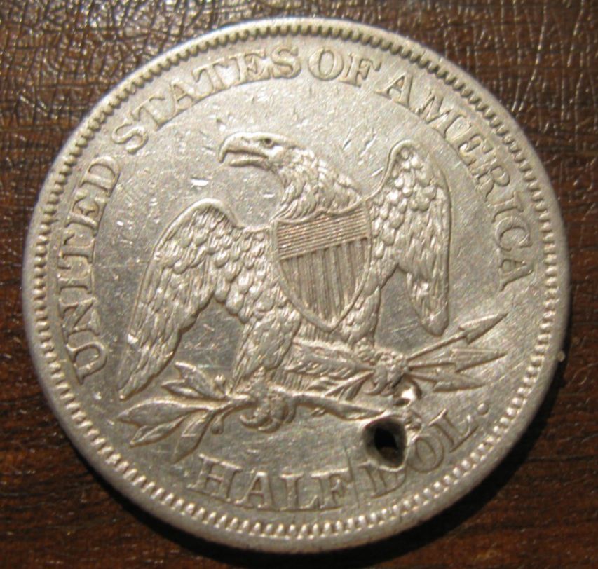 HOLED CIVIL WAR TIME 1861 SEATED LIBERTY HALF DOLLAR HIGH GRADE | eBay