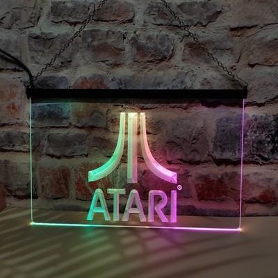 Atari Game PC Logo Gift LED Neon Light Sign Featuring Colorful Flowing ...