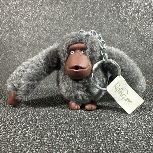 Kipling Key Chain Gray Monkey Bag Charm Brown Face LHIANO Plush | eBay