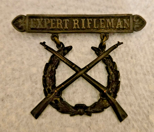 WWI U.S Military Rifle Expert Badge Rifleman Pin Back | eBay