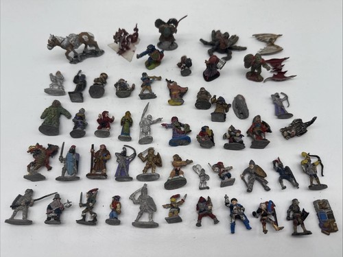 Vintage Lot Of 50 Grenadier/ Ral Partha/Dungeons Lead Figures D&D Role ...