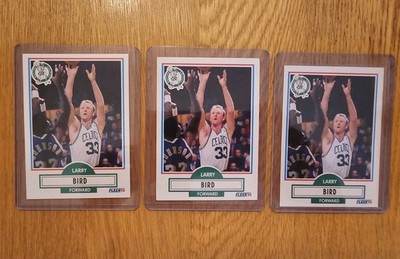3 Fleer 1990 Larry Bird #8 Boston Celtics Error Basketball Cards | eBay