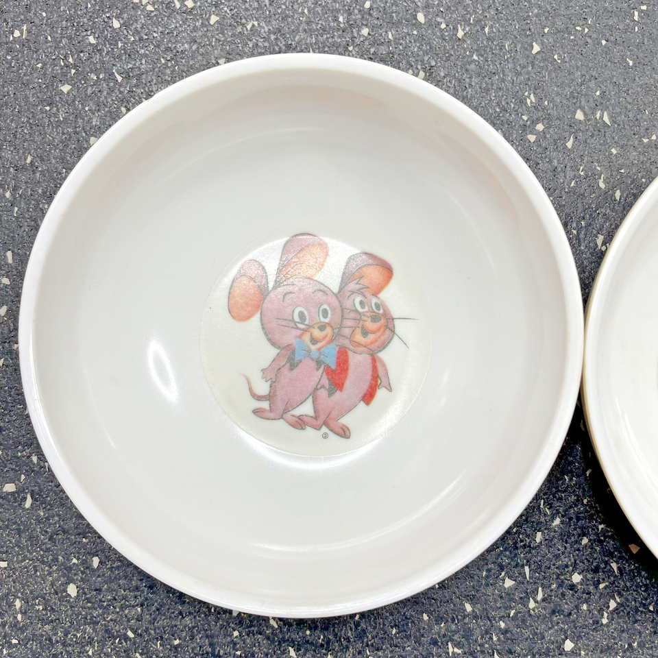2 Vtg 60s Melmac Pixie & Dixie Cartoon Mice Pictured Plastic Kids ...