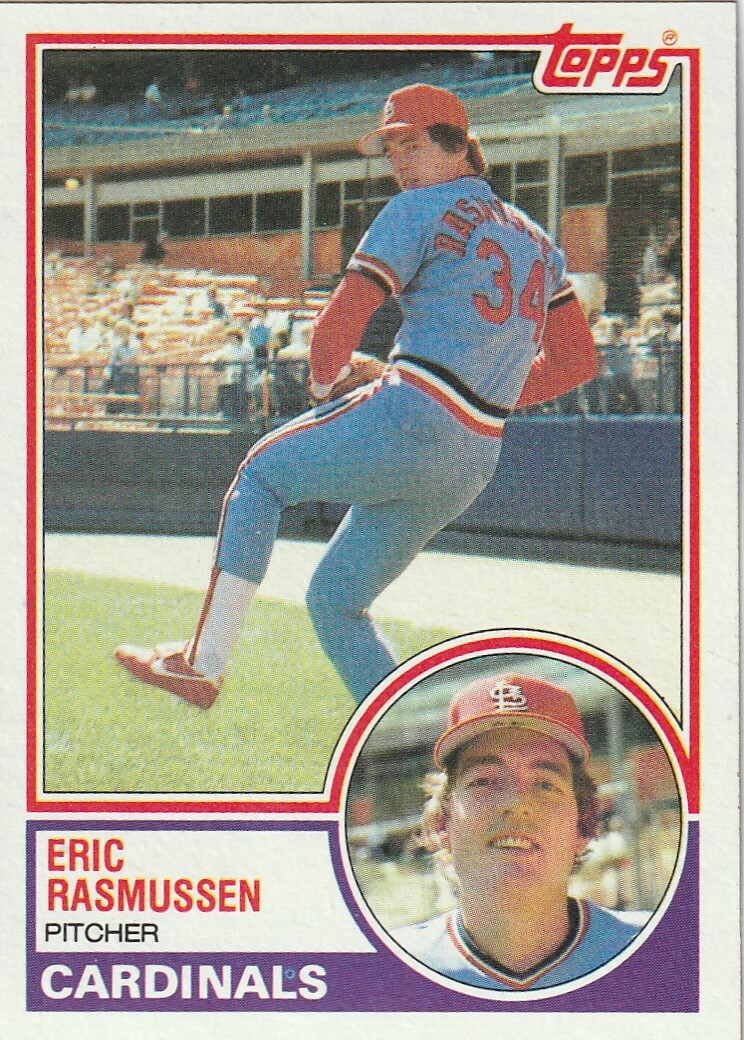 FREE SHIPPING-MINT-1983 Topps Eric Rasmussen #594-PLUS CARDINALS BONUS ...