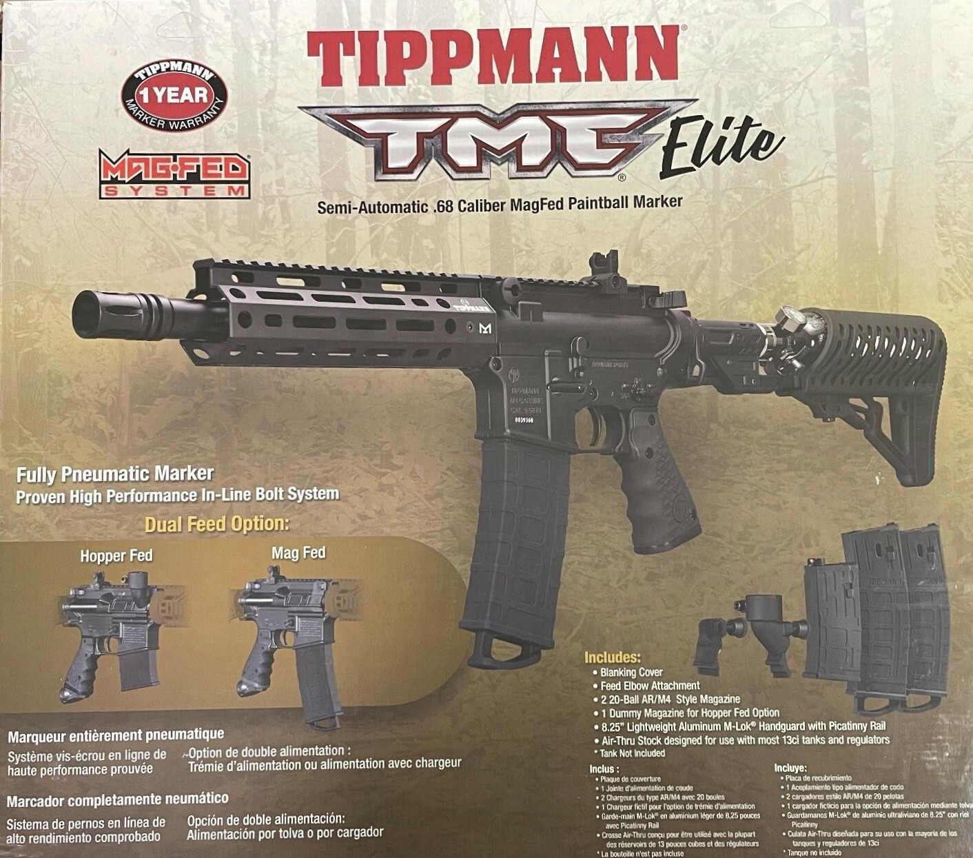 Tippmann TMC Elite Semi-Automatic .68 Caliber Black Paintball Marker ...