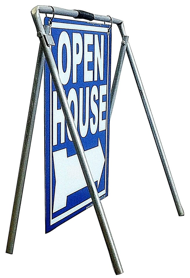 Real Estate Open House Sign Kit Metal A-Frame 5 Pack Blue Swinger | eBay