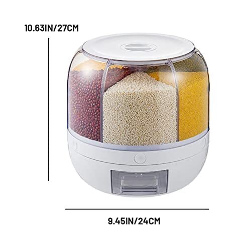 Food Grain Storage Container Large Capacity 6grid Rice Dispenser ...