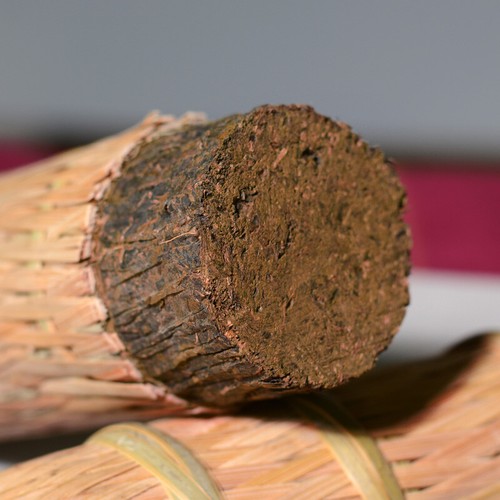 Anhua Shi Liang Tea Ten Tael Hua Juan Dark Tea Hei Cha In Bamboo Basket ...