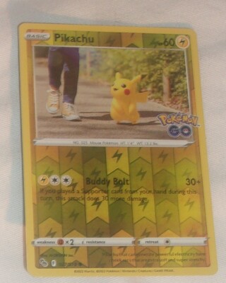 POKEMON GO BASIC PIKACHU CARD 027/078 IN VERY GOOD CONDITION BUDDY BOLT ...