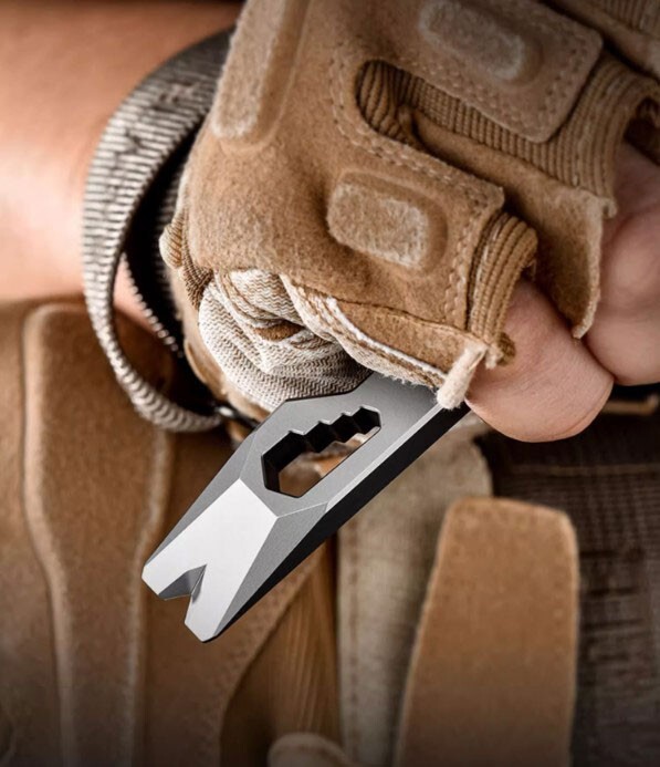 EDC Titanium Multi Tools Pry Bar Crowbar Fidget Clicker Card Toy Stress ...