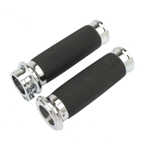 1" 25mm Chrome Handlebar Hand Grips Fit For Harley Sportster Dyna ...