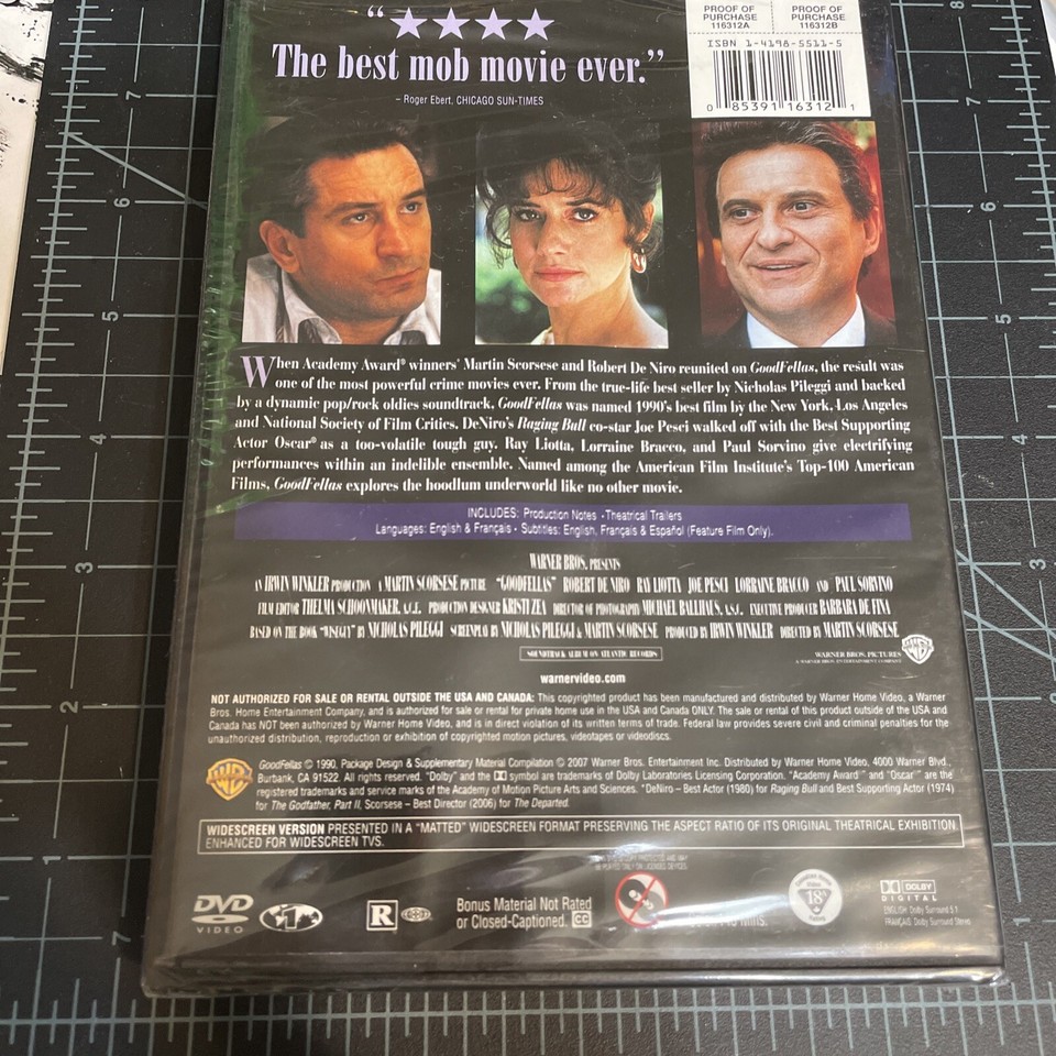 Goodfellas (DVD 1990) Ray Liotta, Robert De Niro, Joe Pesci, Lorraine ...