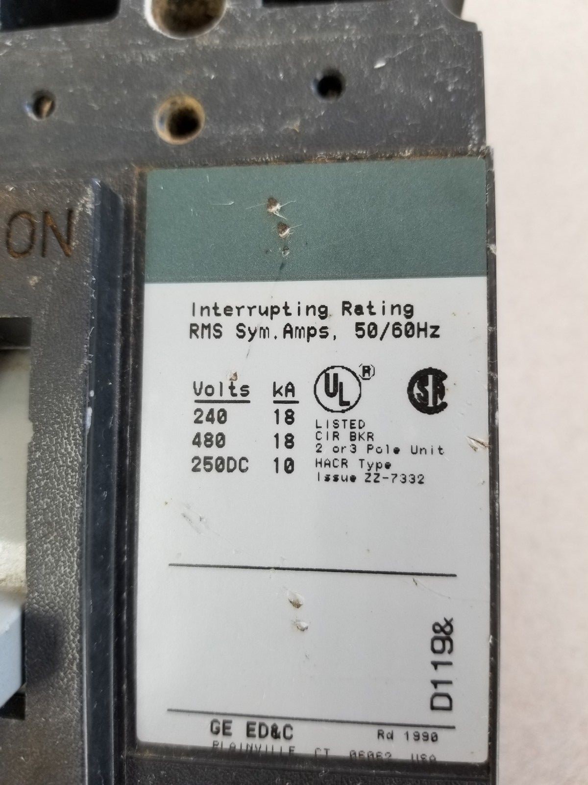 GE Industrial Circuit Breaker TED134015 | eBay