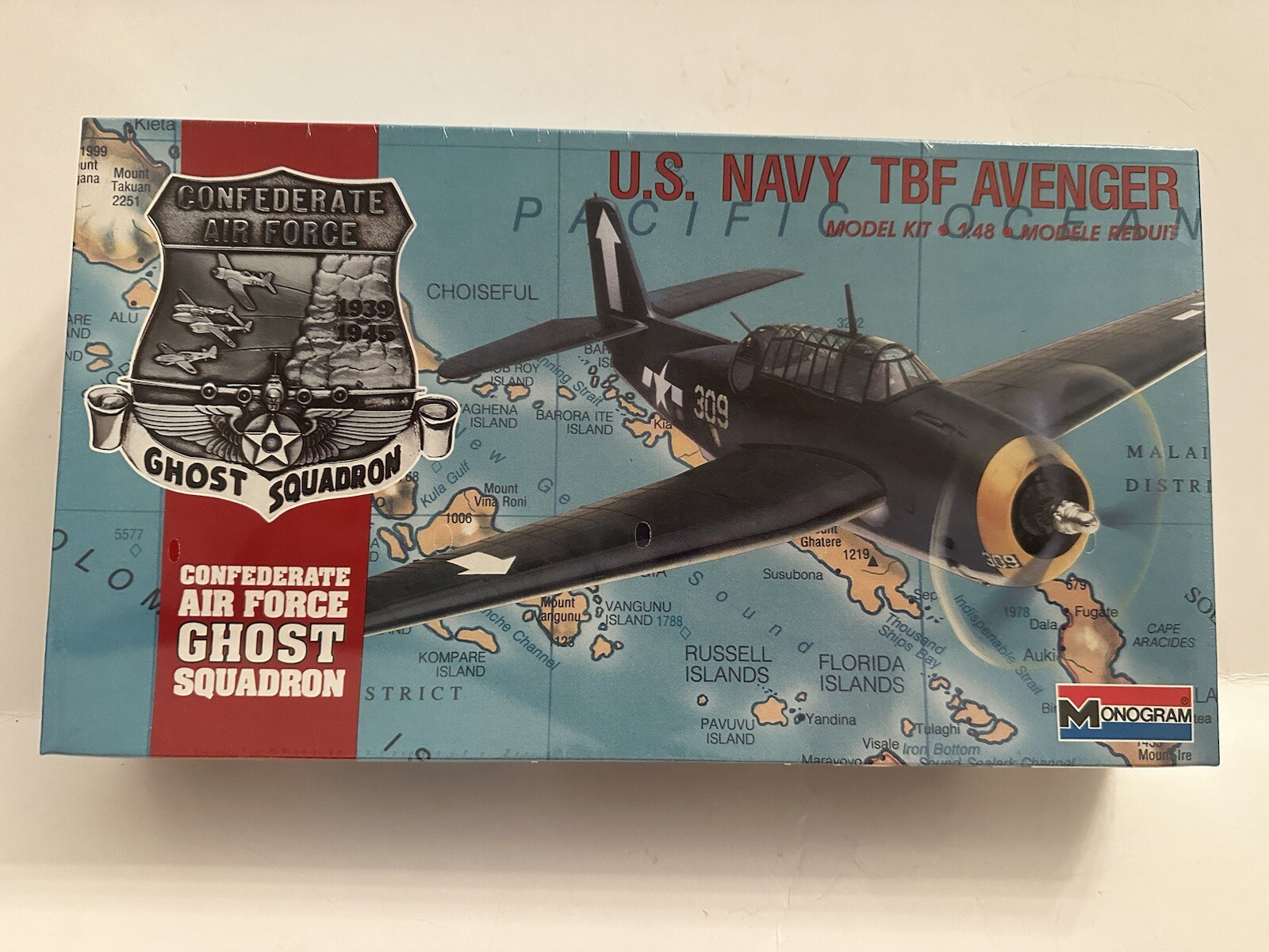 Monogram US NAVY TBF AVENGER Ghost Squadron Aircraft Model Kit 1/48 ...