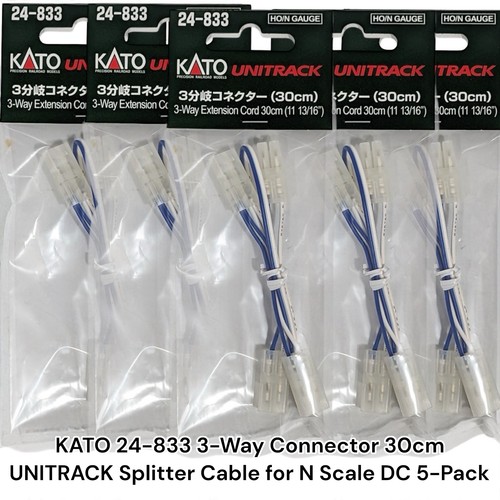 KATO 24-833 3-Way Connector 30cm UNITRACK Splitter Cable for N Scale DC ...