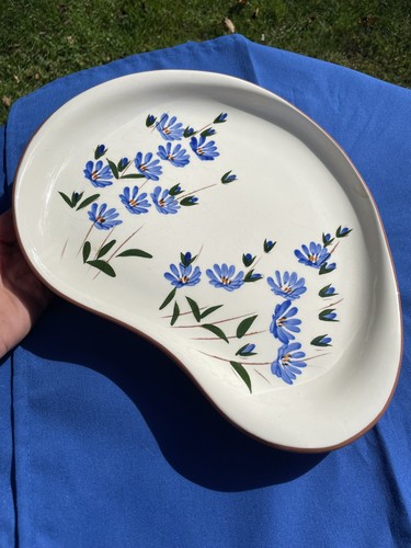 Vintage Stangl Platter Chicory Blue Flowers Kidney Shape Country | eBay